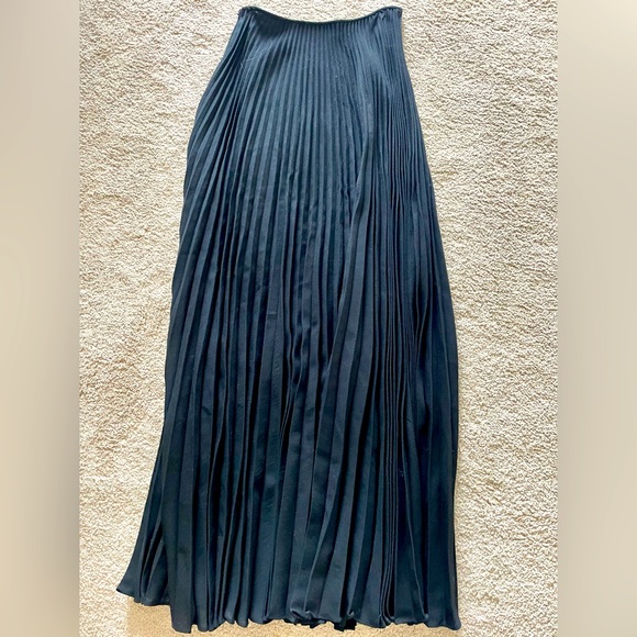 Skirts | Susan Lazar Black Pleated Long Skirt | Poshmark